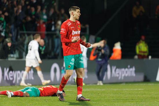 Oostendes Matej Rodin Looks Dejected During Editorial Stock Photo ...