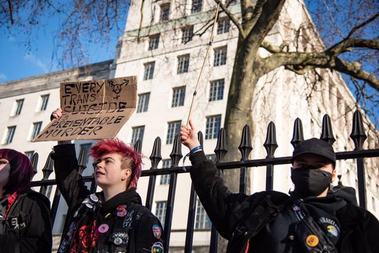 Protestor Holds Placard During Trans Rights Editorial Stock Photo ...