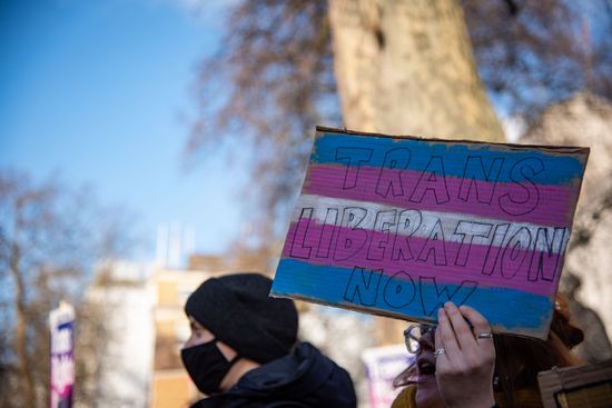 Protestor Holds Placard During Trans Rights Editorial Stock Photo ...
