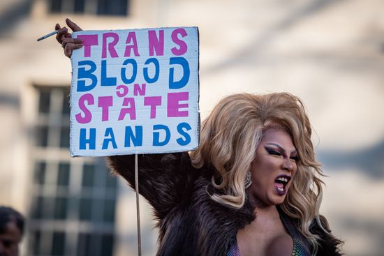 Protestor Holds Placard During Trans Rights Editorial Stock Photo ...