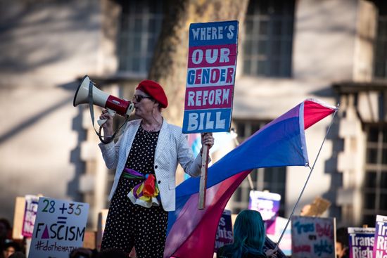 Protestor Holds Placard During Trans Rights Editorial Stock Photo ...