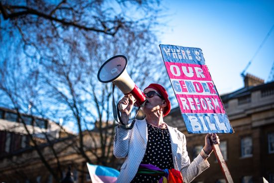 Protestor Holds Placard During Trans Rights Editorial Stock Photo ...