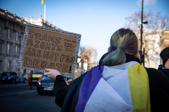 Protestor Holds Placard During Trans Rights Editorial Stock Photo ...