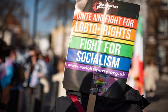 Protestor Holds Placard During Trans Rights Editorial Stock Photo ...