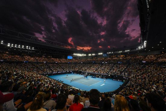 Sun Sets Over Rod Laver Arena Editorial Stock Photo - Stock Image ...