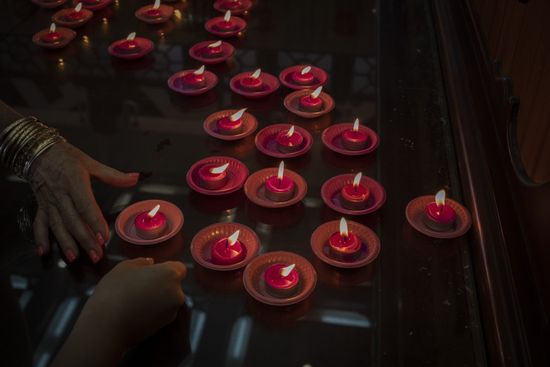 Visitors Lay Their Candle Down During Editorial Stock Photo - Stock ...