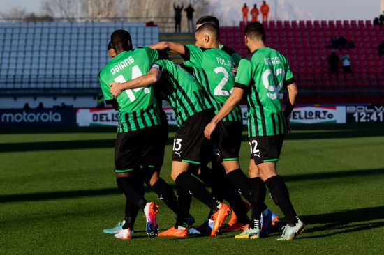 Gian Marco Ferrari Us Sassuolo Celebrates Editorial Stock Photo - Stock ...