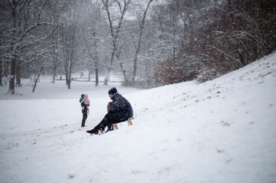 Families Enjoy Day Go Sledging English Editorial Stock Photo - Stock ...