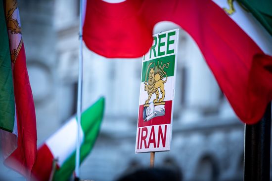 Protester Holds Placard During Support Irans Editorial Stock Photo ...