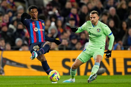 Fc Barcelonas Alex Balde L Action Editorial Stock Photo - Stock Image ...