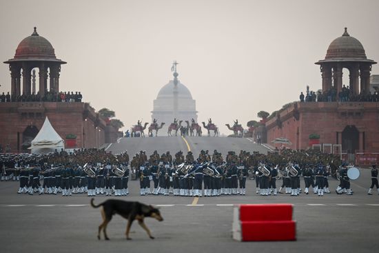 Indian Defense Triservice Personnel During Rehearsals Editorial Stock ...