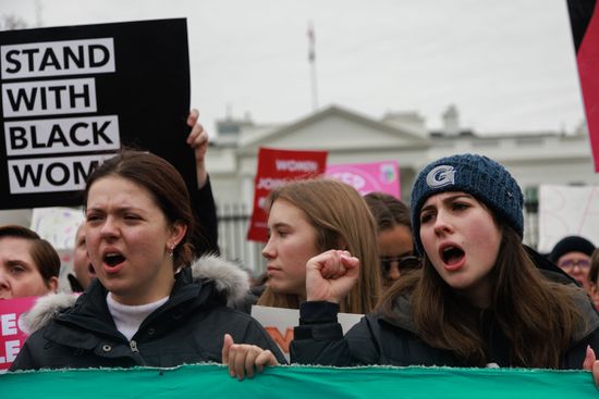 People Gather Womens March Outside White Editorial Stock Photo - Stock ...
