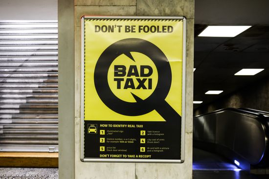 Bad Taxi Warning Poster Seen Railway Editorial Stock Photo - Stock ...