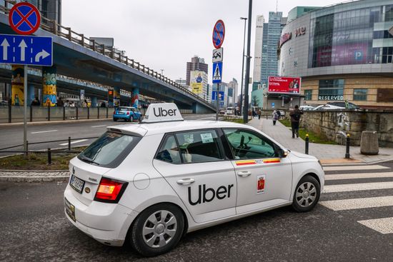Uber Taxi Car Seen Center Warsaw Editorial Stock Photo - Stock Image ...