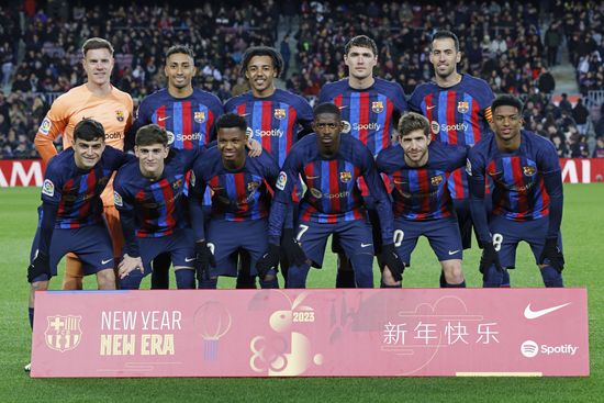 Fc Barcelona Team Group Lineup Barcelona Editorial Stock Photo - Stock ...