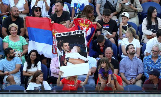 Fans Hold Poster Reading Nole Give Editorial Stock Photo - Stock Image ...