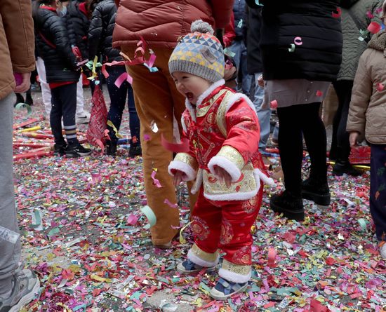 Young Visitors Play Confetti Celebration Lunar Editorial Stock Photo ...