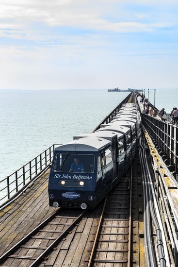 Pier Railway Train Being Pulled By Editorial Stock Photo - Stock Image ...