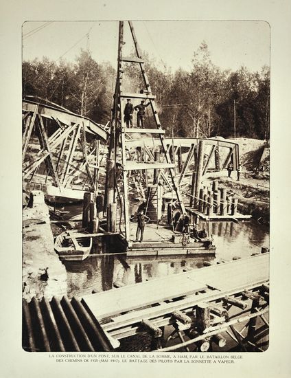 Construction Bridge Over River Somme Ham Editorial Stock Photo - Stock ...