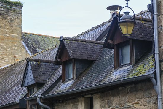 Dormer Windows Slate Roof Stone House Editorial Stock Photo - Stock ...