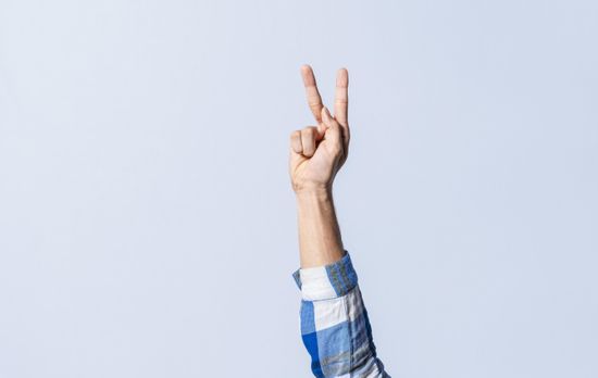 Hand Gesturing Letter K Sign Language Editorial Stock Photo - Stock ...