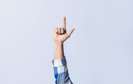 Hand Gesturing Letter L Sign Language Editorial Stock Photo - Stock ...