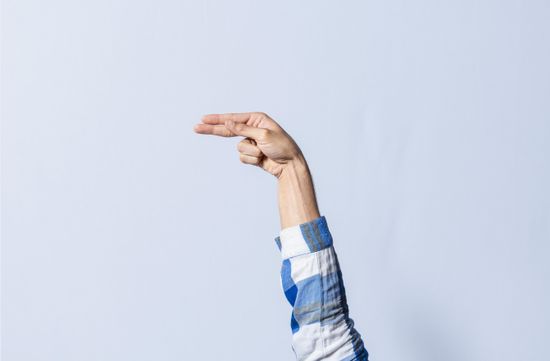 Hand Gesturing Letter H Sign Language Editorial Stock Photo - Stock ...