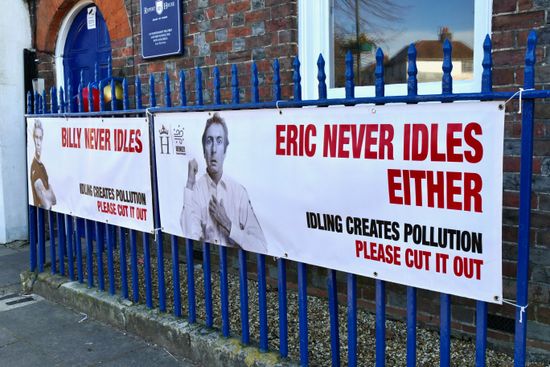 New Amusing No Idling Campaign Banners Editorial Stock Photo - Stock ...