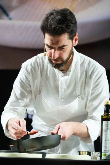 Italian Chef Massimiliano Alajmo Restaurant Le Editorial Stock Photo ...