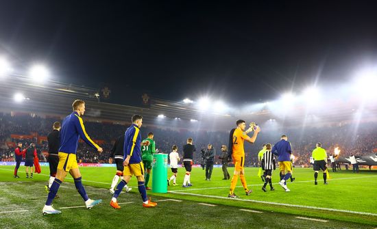 Teams Walk Out Before Kick Off Editorial Stock Photo - Stock Image ...