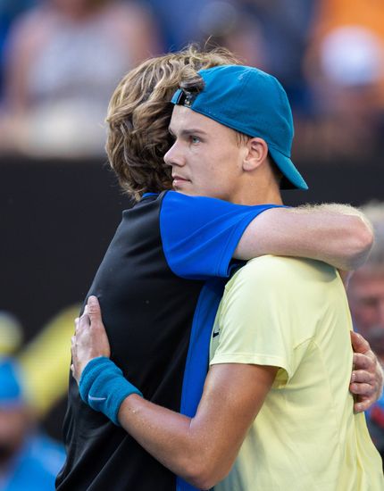 Andrey Rublev Russia Hugs Holger Rune Editorial Stock Photo - Stock ...