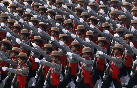 Indian Assam Rifles Marching Contingent Kartvya Editorial Stock Photo ...