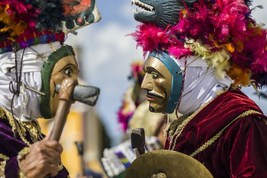 Masked Indigenous Guatemalans Participate Traditional Rabinal Editorial ...