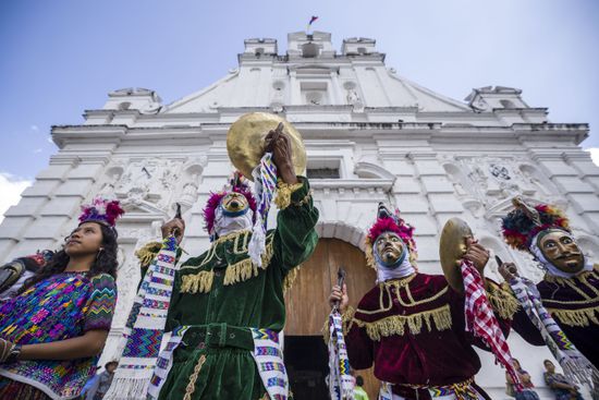 Masked Indigenous Guatemalans Participate During Traditional Editorial ...