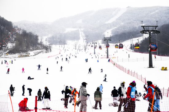 People Have Fun Ski Resort Jilin Editorial Stock Photo - Stock Image ...