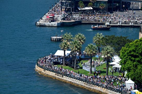 Crowds Line Foreshore On Sydney Harbour Editorial Stock Photo - Stock ...