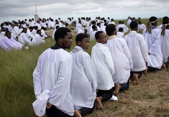 Members Shembe Church Kneel They Make Editorial Stock Photo - Stock ...