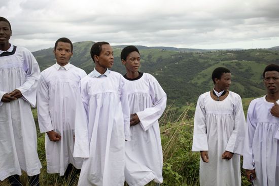 Young Men Members Shembe Church Stand Editorial Stock Photo - Stock ...