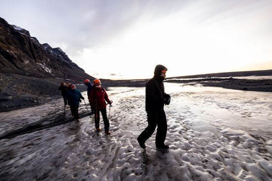 People Walk Over Ice Glacier National Editorial Stock Photo - Stock ...