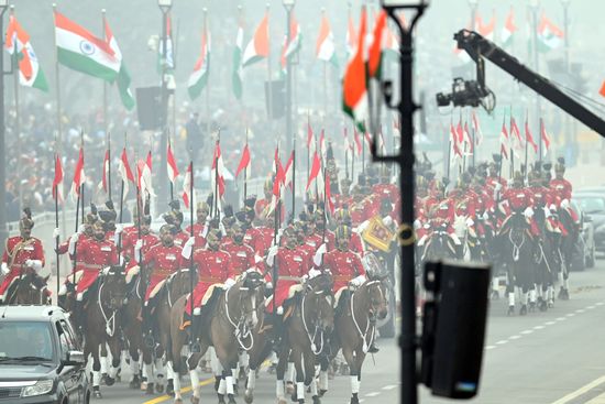 Presidential Bodyguards Escorting President India Arrives Editorial ...
