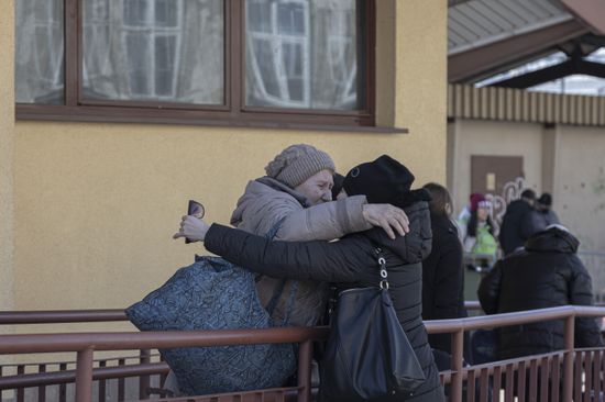 Ukrainian Old Lady Arrives Poland Hugs Editorial Stock Photo - Stock ...