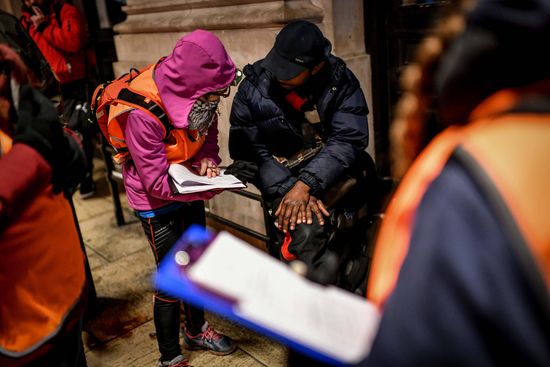 Volunteers Interview Homeless People During Solidarity Editorial Stock ...