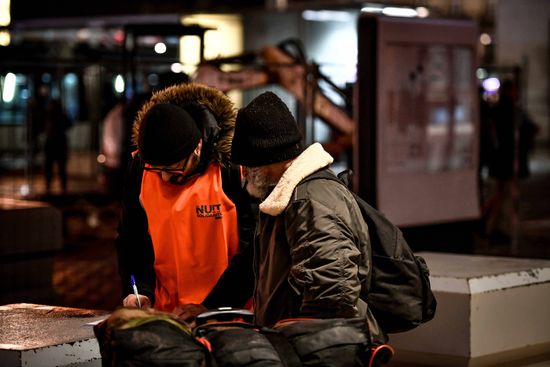 Volunteer Interview Homeless People During Solidarity Editorial Stock ...