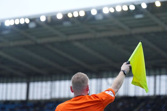 Assistant Referee Holds Flag Offside Editorial Stock Photo - Stock ...