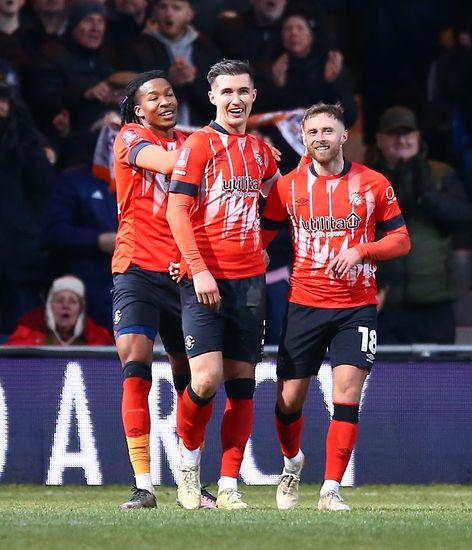 Jordan Clark Luton Town Celebrates Scoring Editorial Stock Photo ...