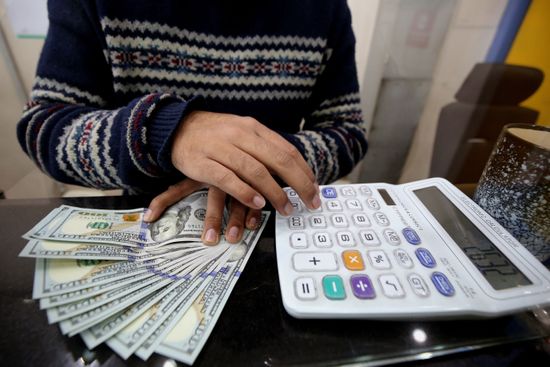 Foreign Currency Dealer Counts Us Dollars Editorial Stock Photo - Stock ...