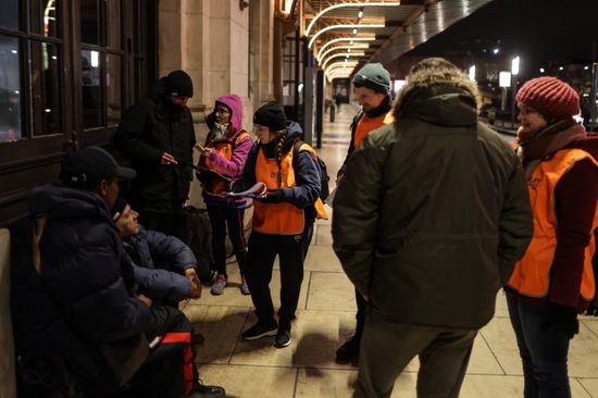 Avolunteer Interviews Homeless People During Solidarity Editorial Stock ...