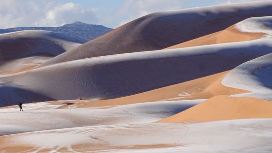 Ice Streaks Snow Covering Sand Small Editorial Stock Photo - Stock ...