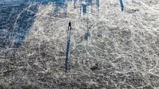 People Skating On Frozen Fen Near Editorial Stock Photo - Stock Image ...