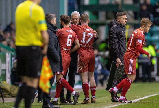 Aberdeen Manager Jim Goodwin Graeme Shinnie Editorial Stock Photo ...